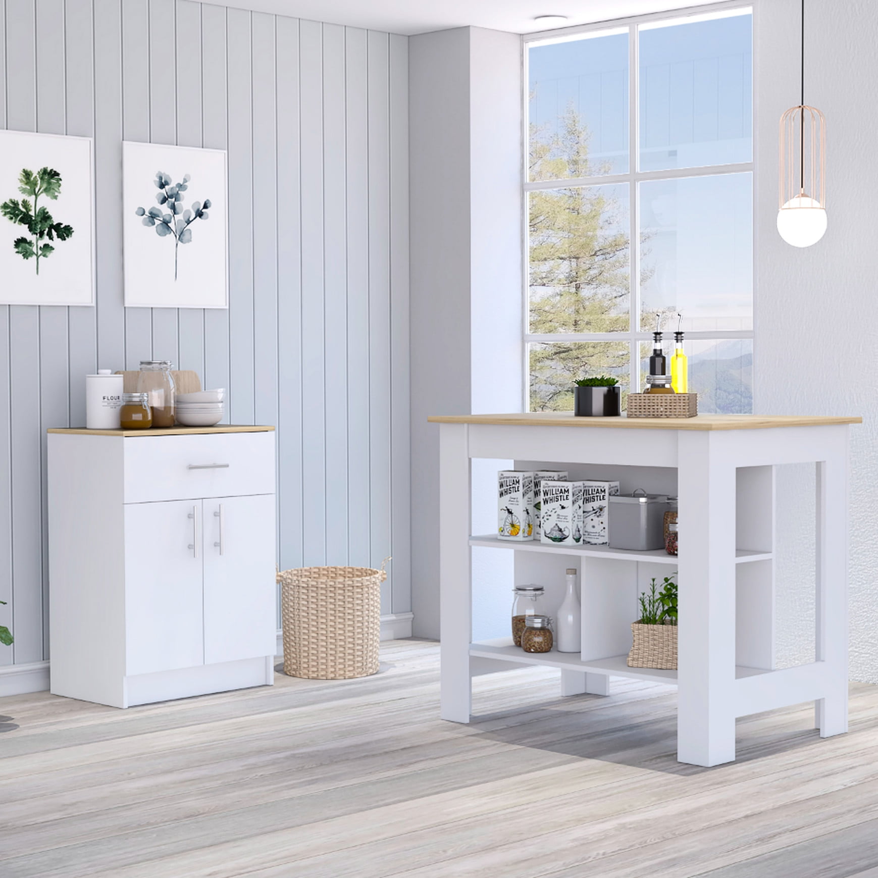 Comprehensive Assembly Guide, Durable Particle Board - 2 Piece Kitchen ...