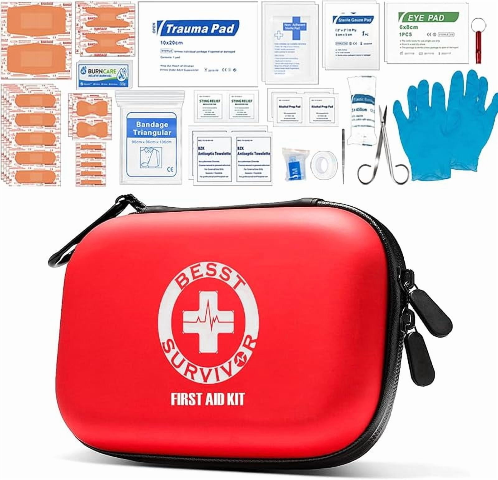 Comprehensive First Aid Kit -Labeled Compartments for Trauma & Emergencies, Compact Emergency ...