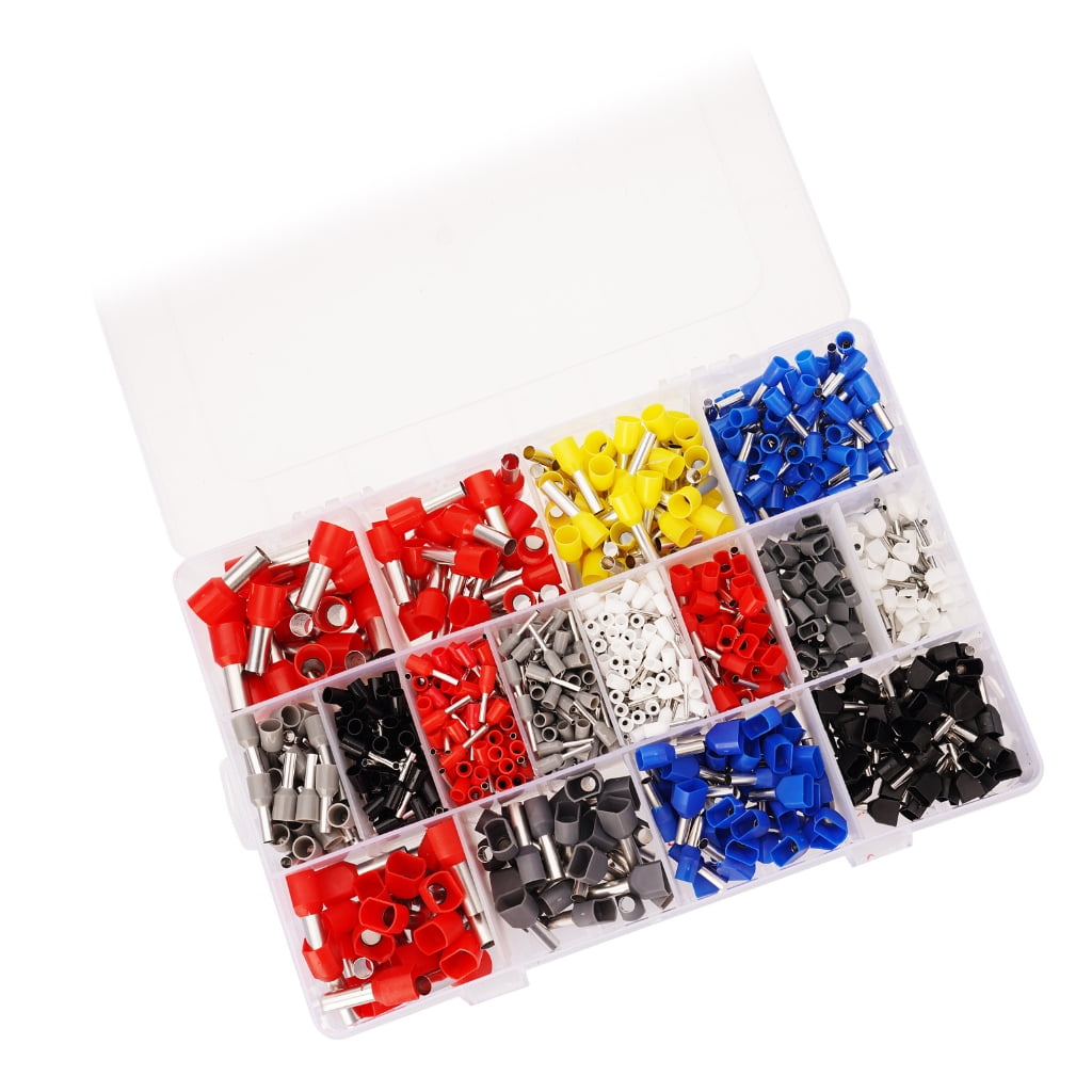 Comprehensive Set of 1200 Insulated Wire Connectors Wire End Ferrules ...