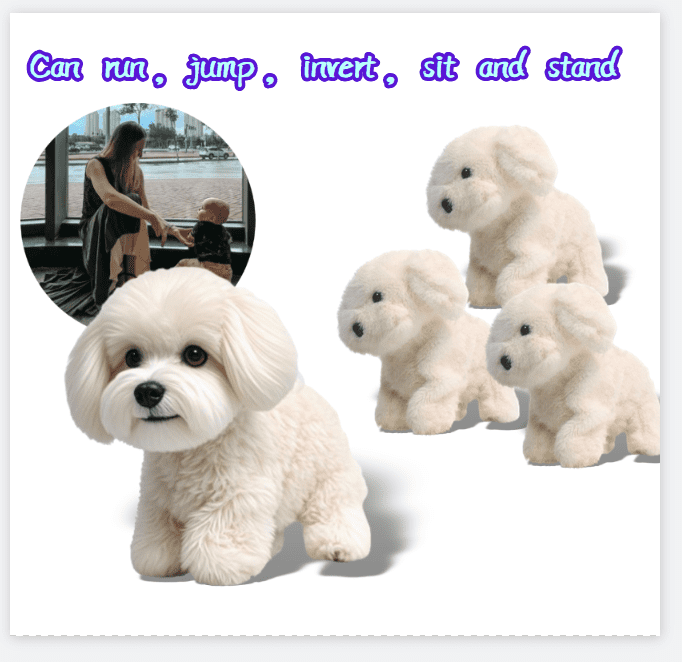 Comprehensive Upgrade Robot Dog Plush Toy Puppy Electronic Interactive ...