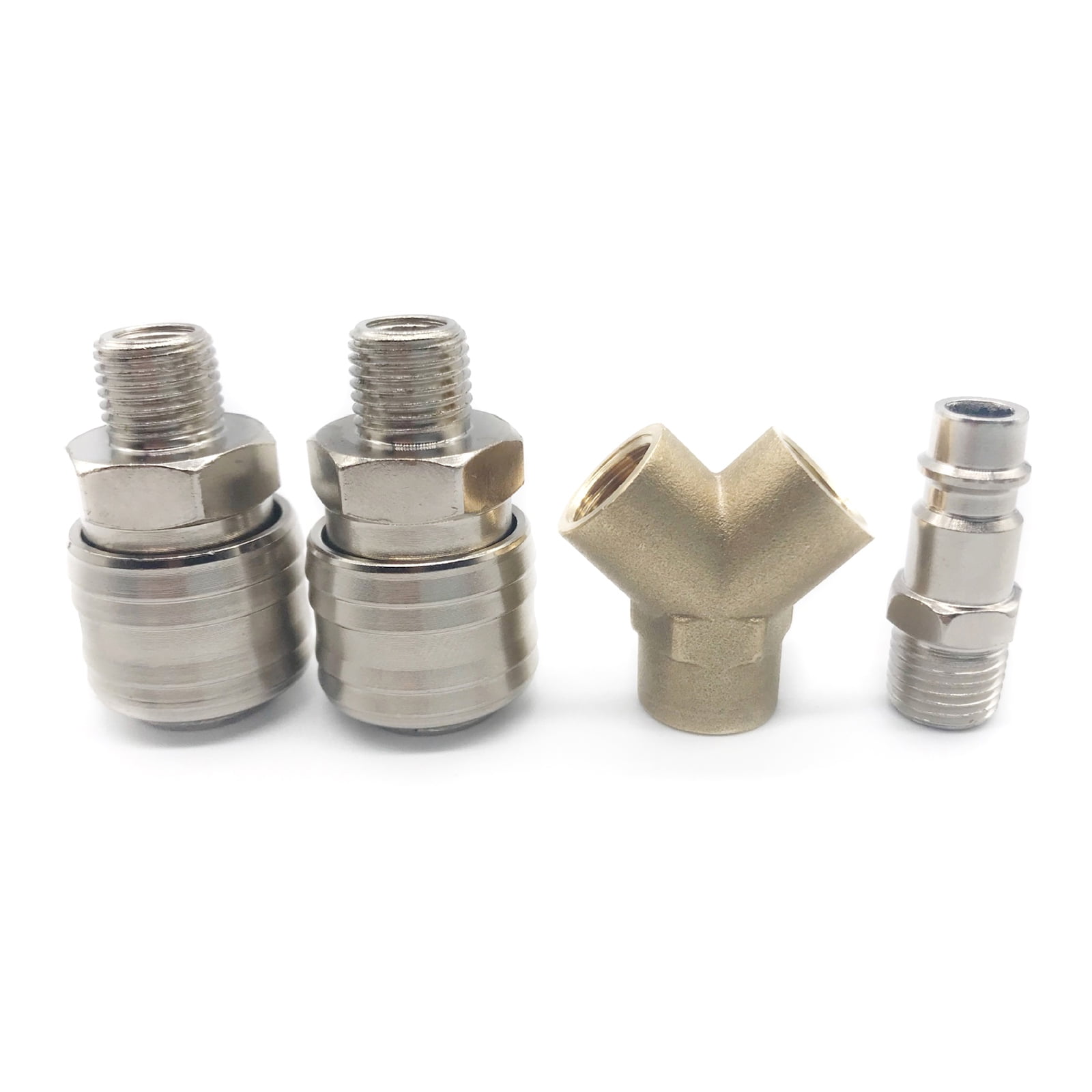 Compressed Air Distributor 2-Way with 2 Couplings NW 7.2 1/4AG Air Hose ...