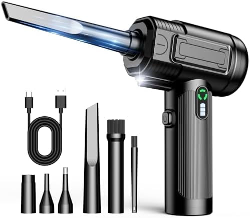 Compressed Air Duster: 100000RPM Electric Air Duster with LED Light ...