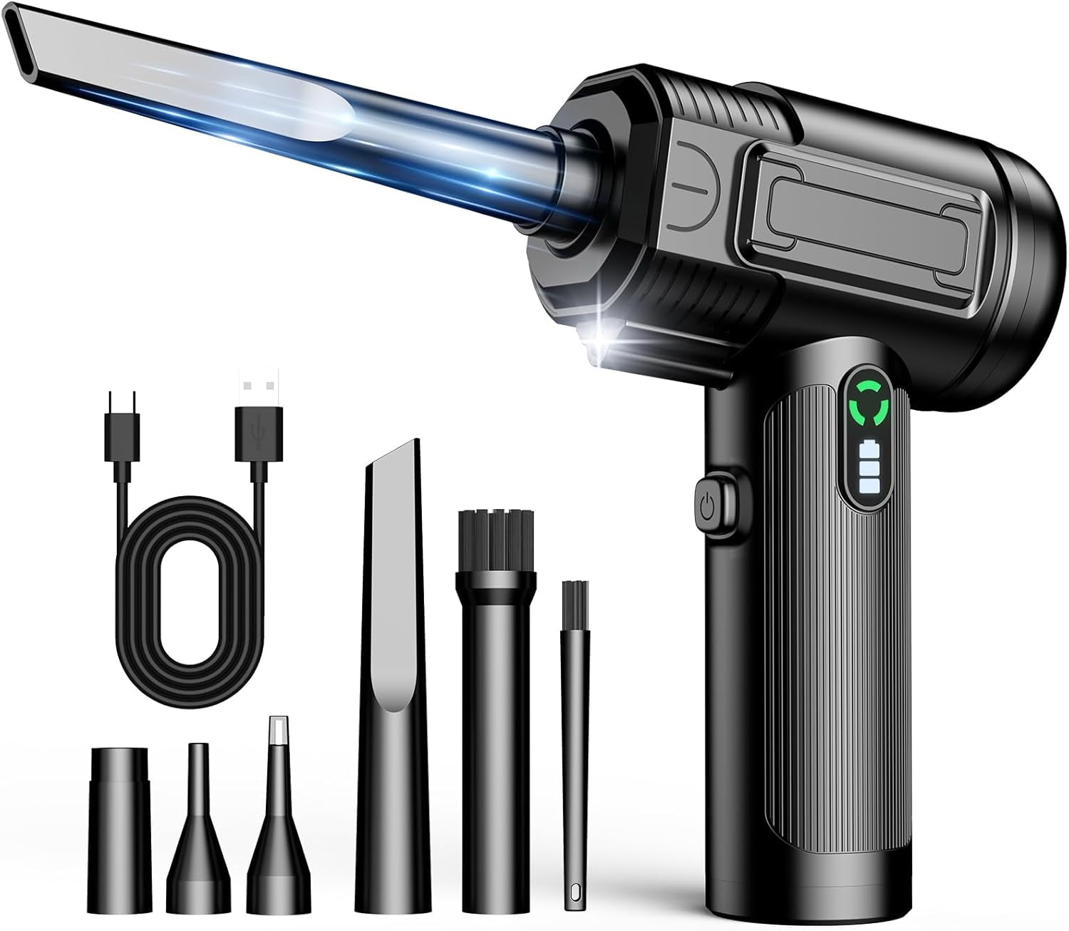 Compressed Air Duster: 100000RPM Electric Air Duster with LED Light ...