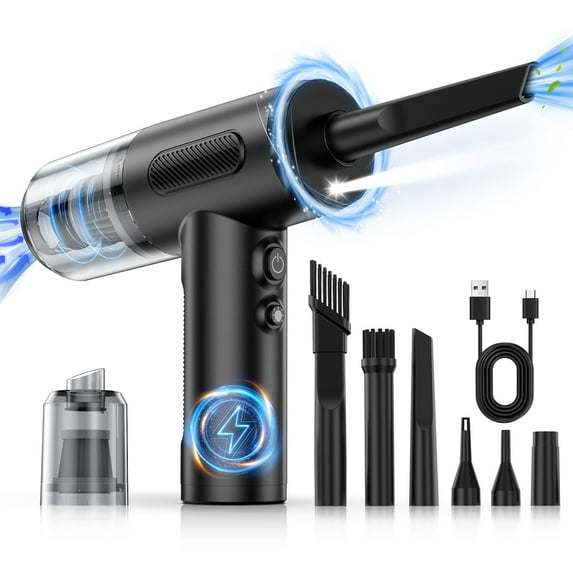 Compressed Air Duster, 100000RPM Handheld Car Vacuum/Air Blower& Pump ...