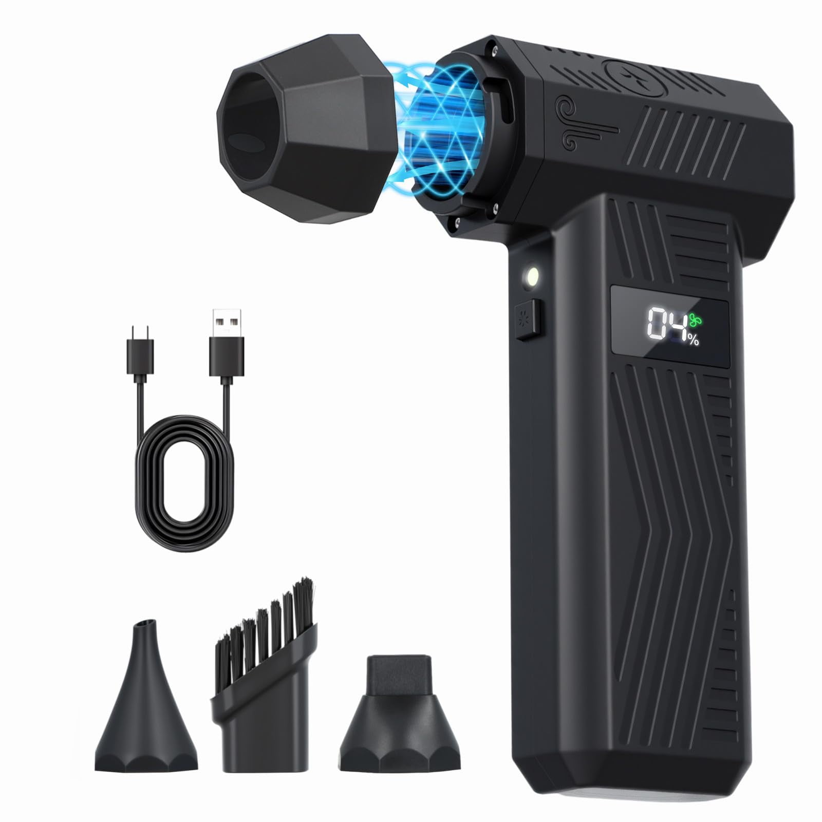 Compressed Air Duster 120000RPM Super Power Electric Air Duster,4 Gear ...