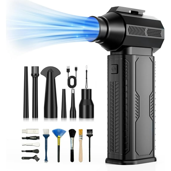 Compressed Air Duster, 130,000RPM Ultra-Powerful Cordless Electric Air ...