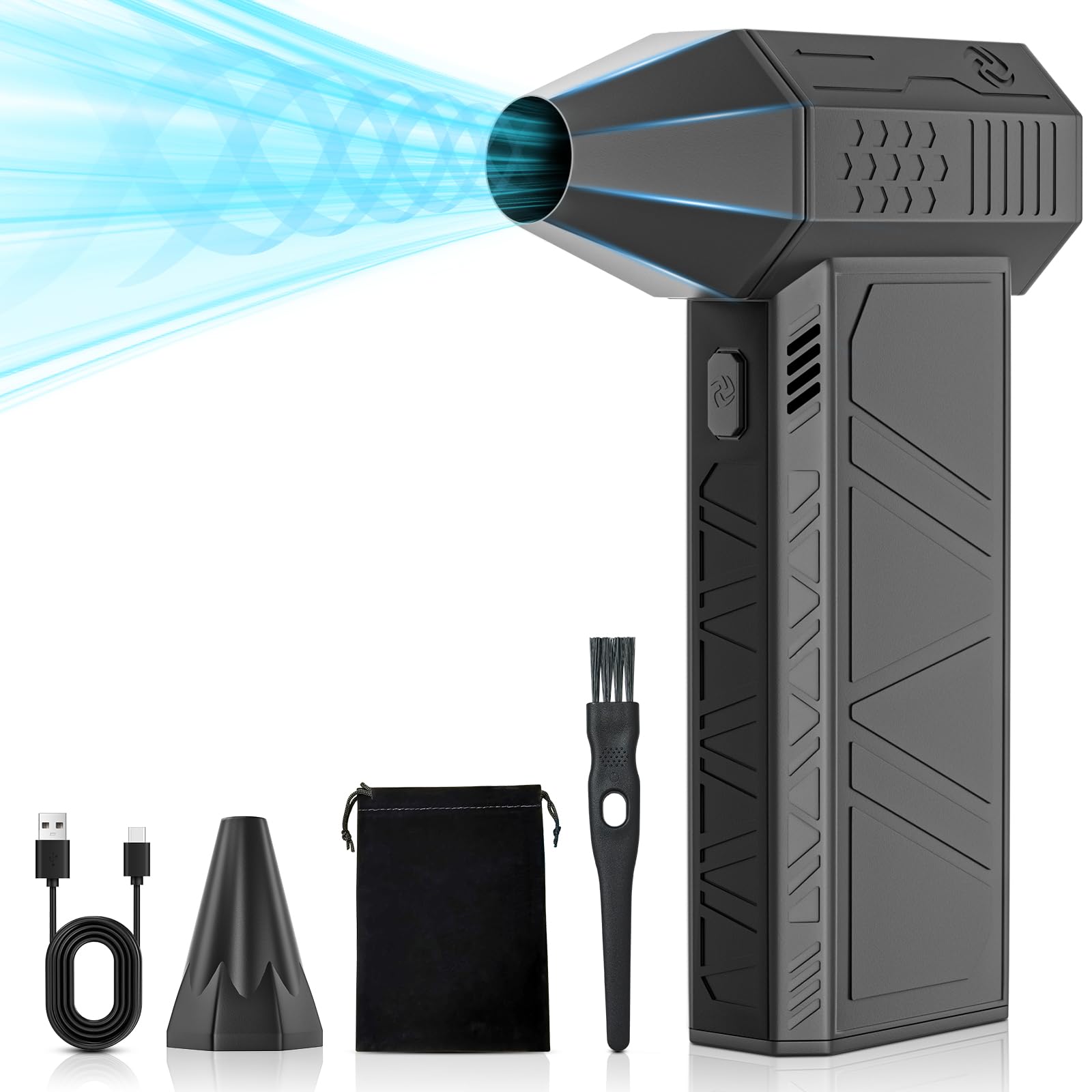 Compressed Air Duster - 130000RPM High-Speed Electric Air Duster ...