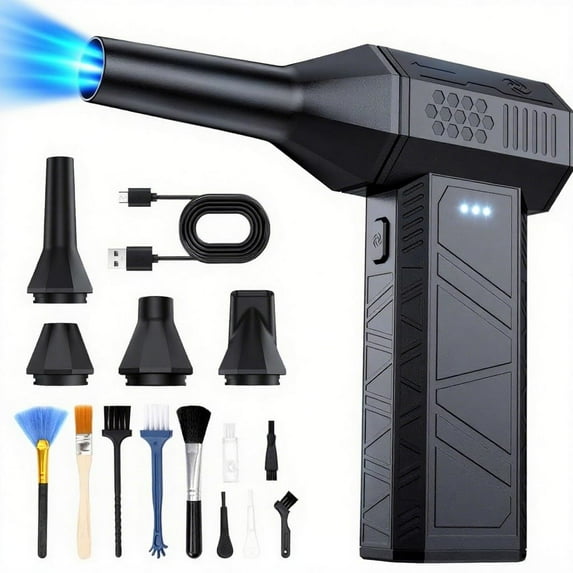 Compressed Air Duster, 3-Gear Electric Air Duster Rechargeable, Super ...
