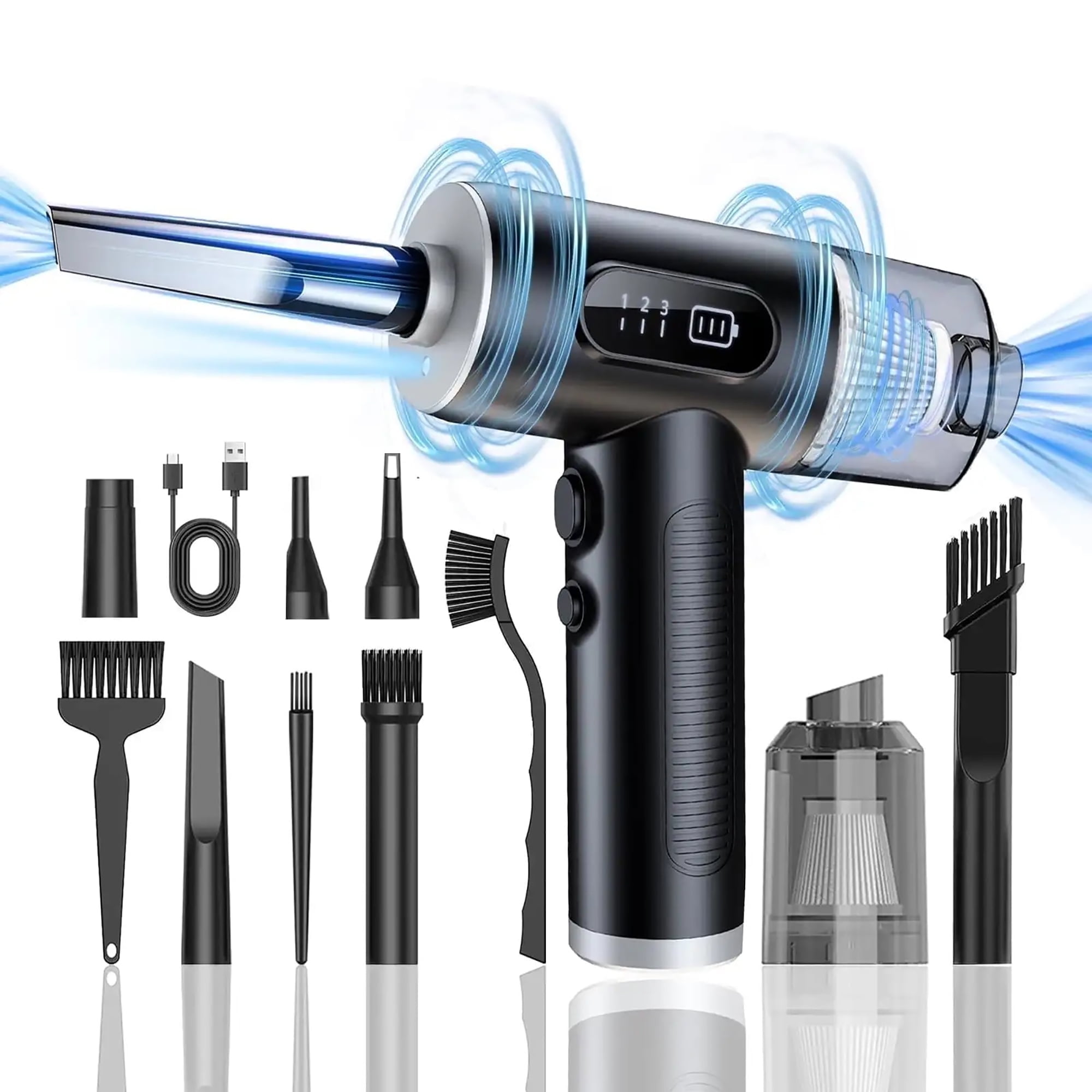 Compressed Air Duster, 50000 RPM Handheld Car Vacuum/Air Blower& Pump ...