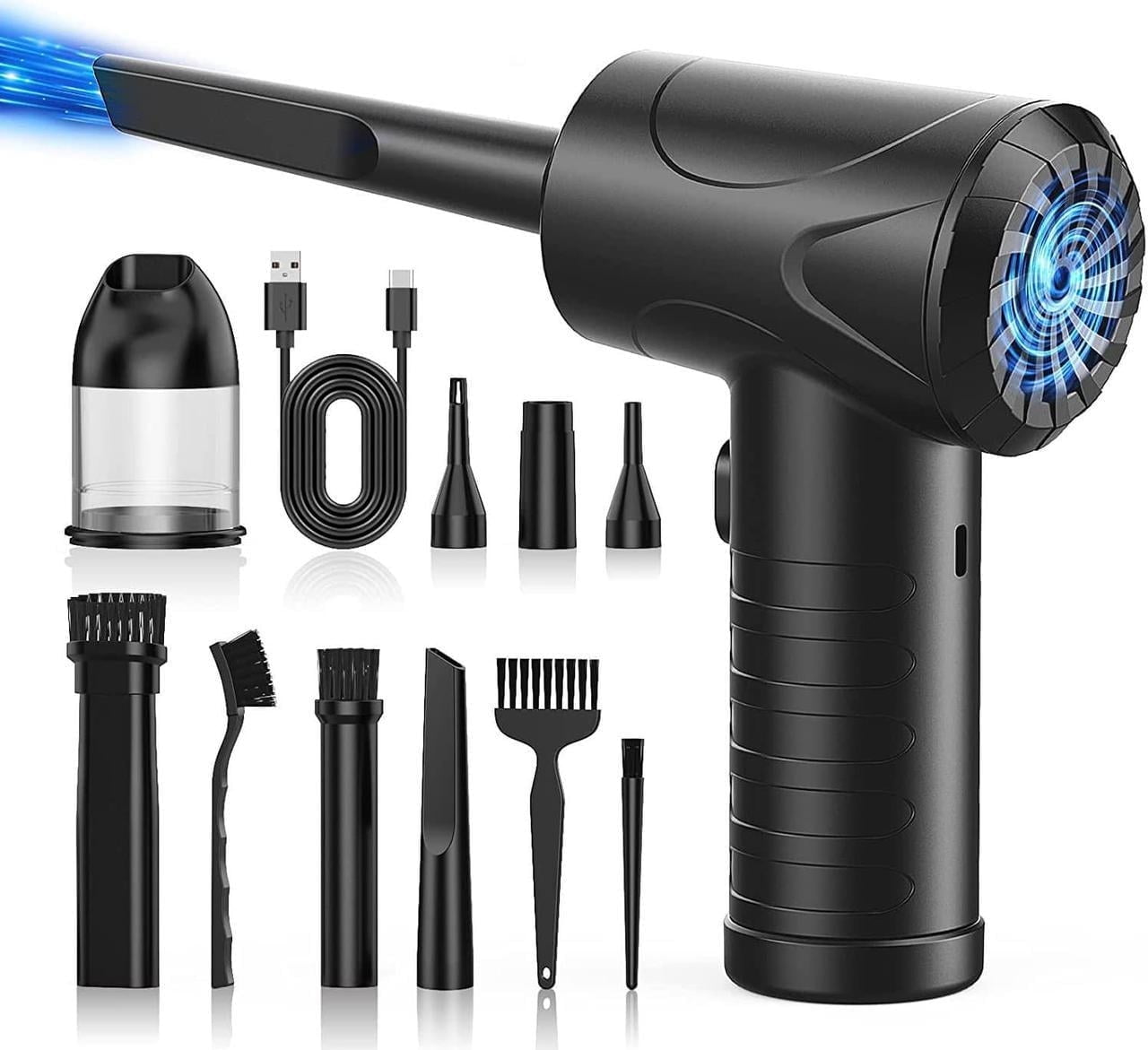 Giizhmy Compressed Air Duster, 100000RPM Electric Air Duster & Vacuum ...