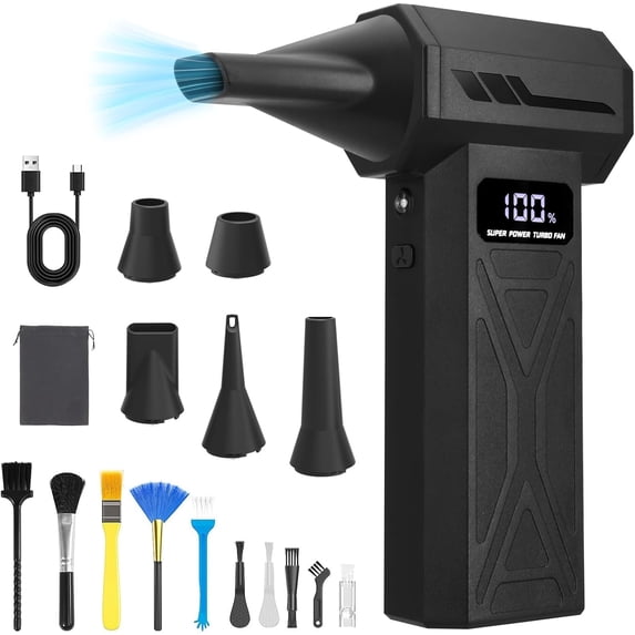 Compressed Air Duster for Computer Electronics, 110000RPM Cordless ...