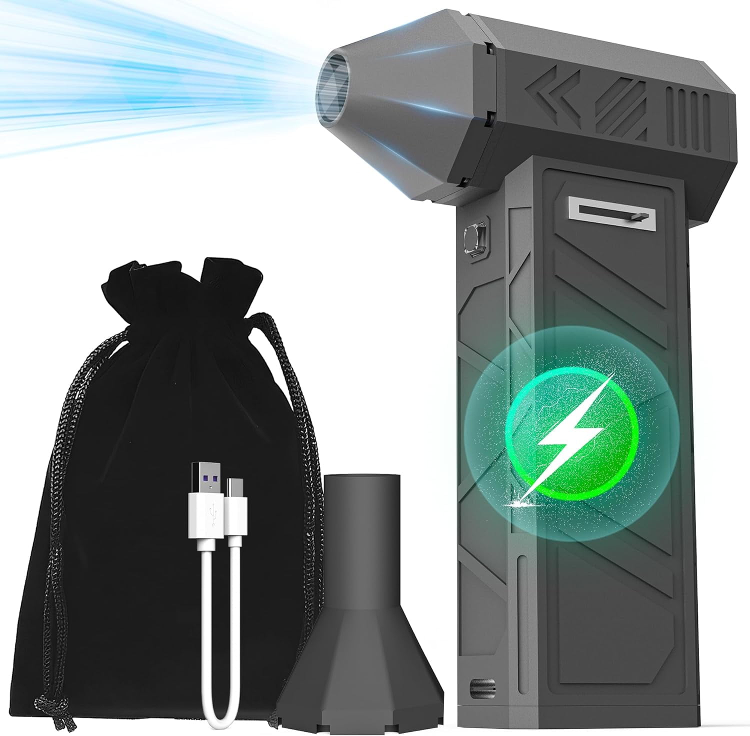 Compressed Air Duster, Electric Air Duster, 130000RPM Adjustable Wind ...