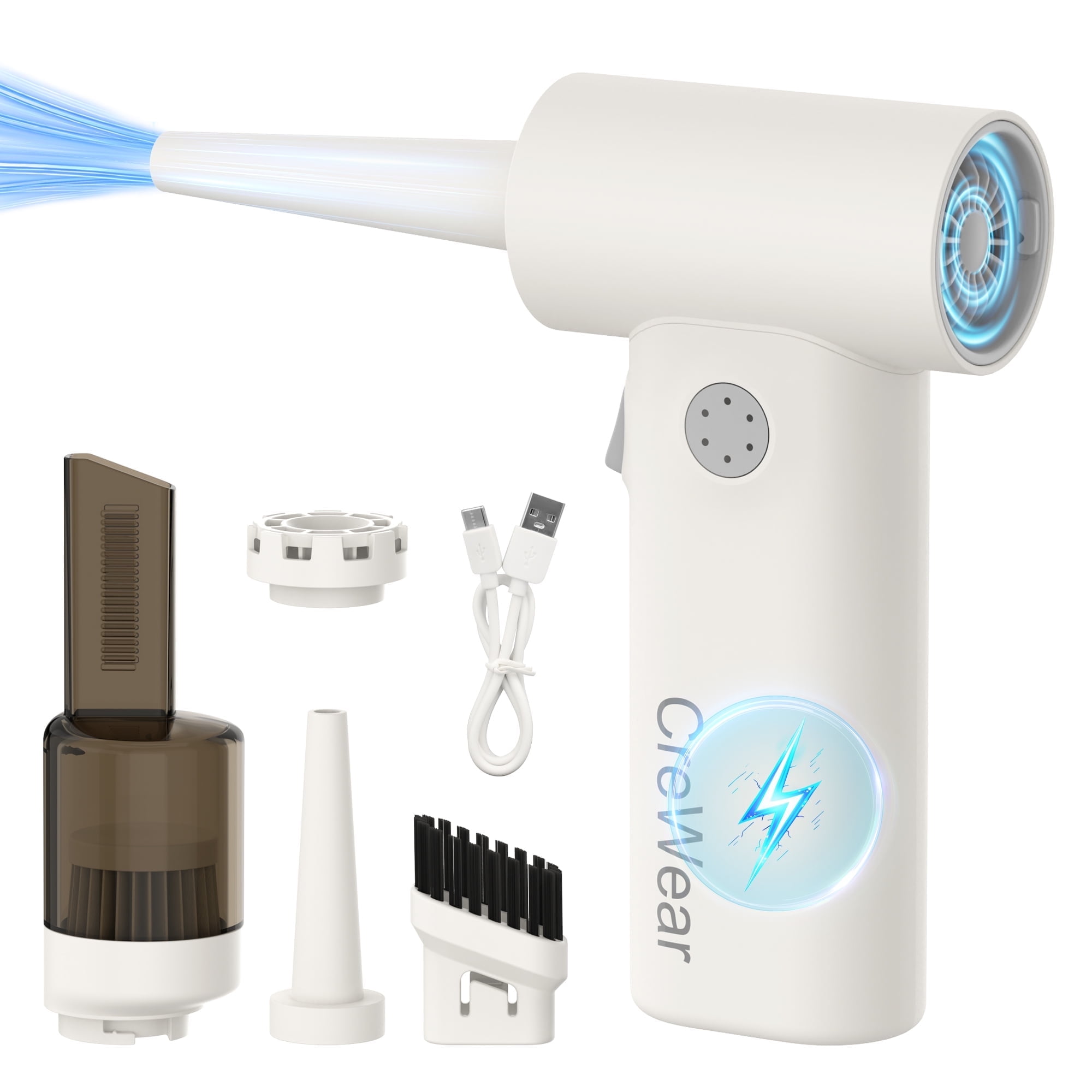 CreWear Compressed Air Duster 11000RPM Electric Cordless Air Duster ...