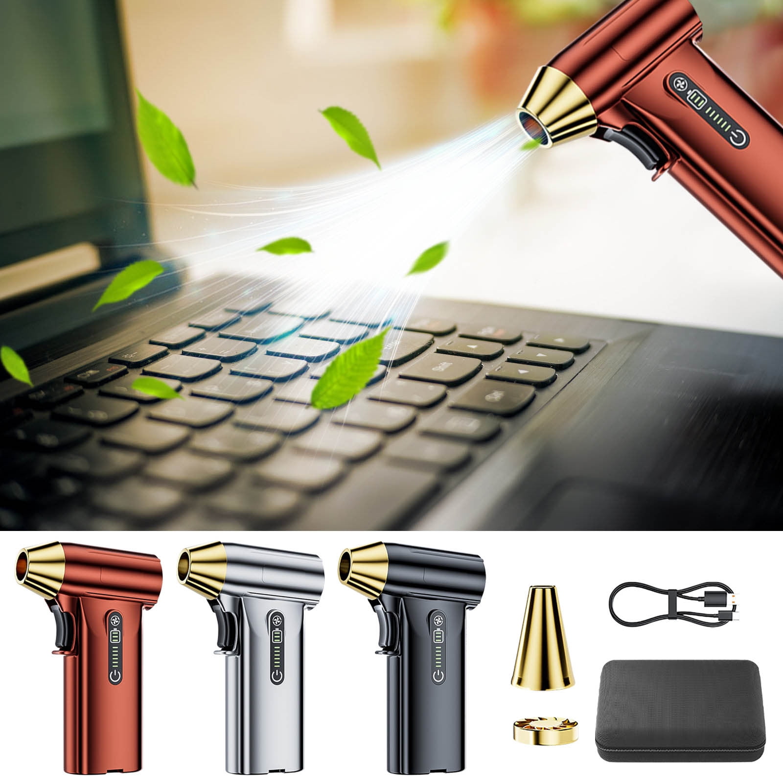 Compressed Air Duster, Hand Blower, Mini Air Blower, Adjustable Power ...