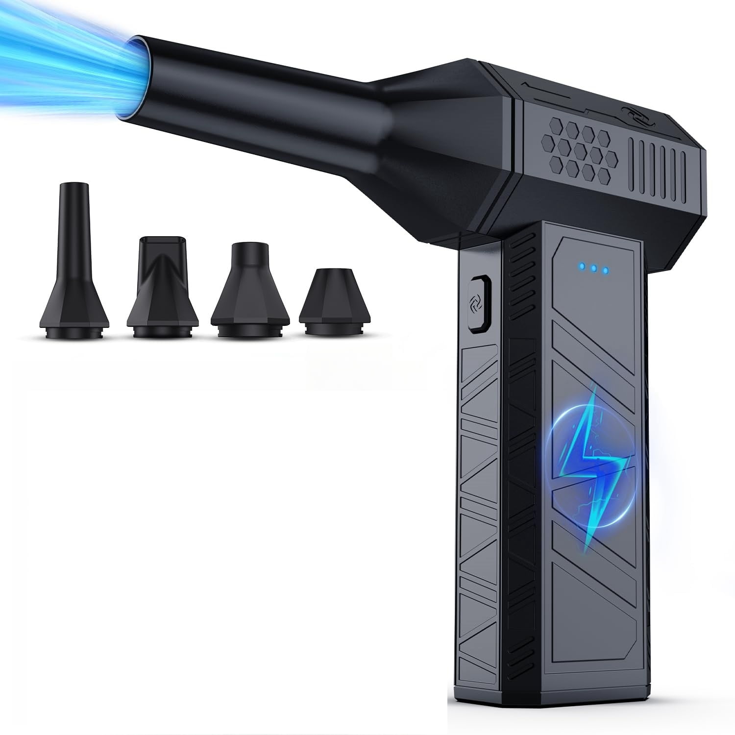 Compressed Air Duster, Super Power Mini Cordless Blower, 3-Speed ...