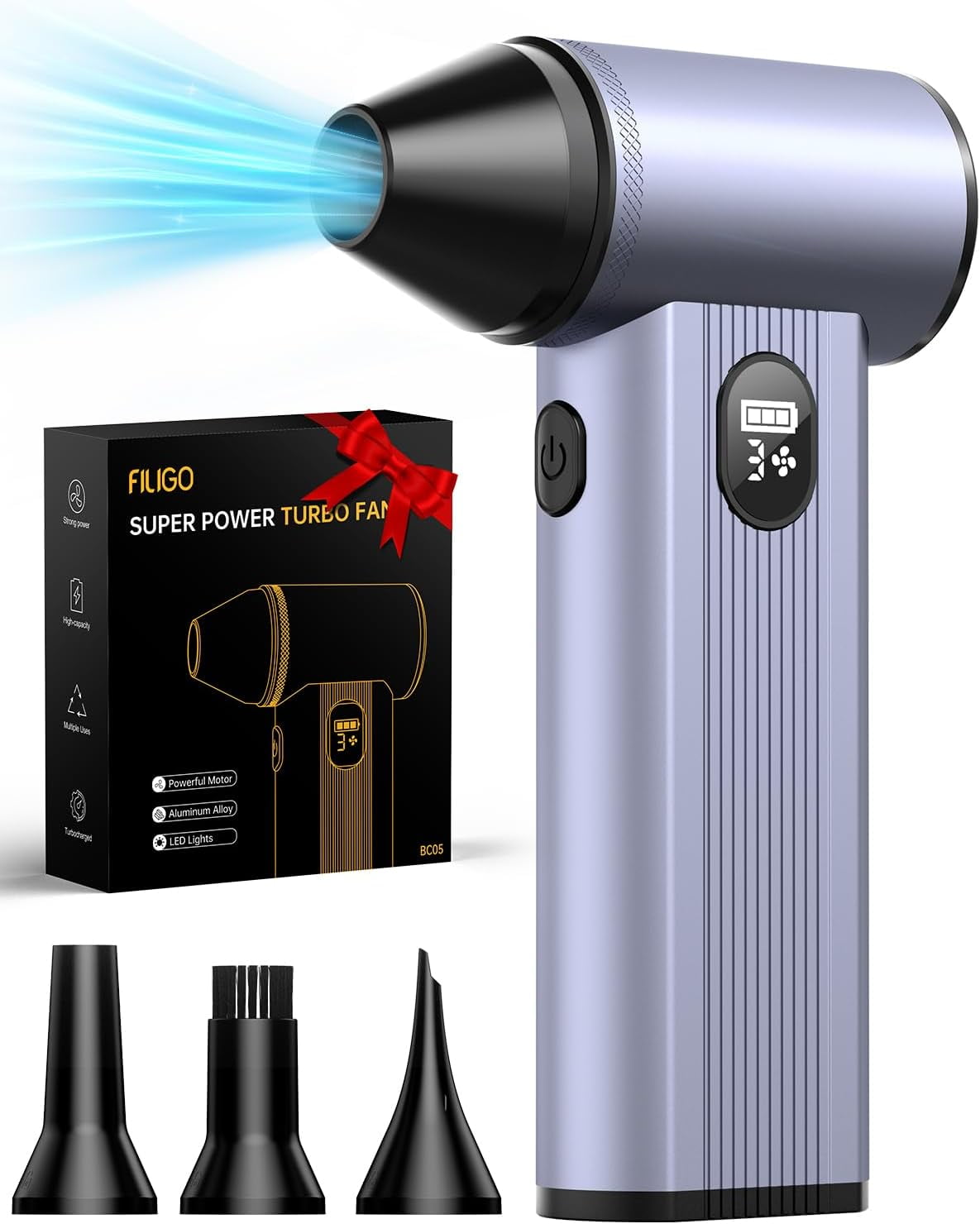 Compressed Air Duster with150,000RPM Brushless Motor, 8000mAh Battery ...