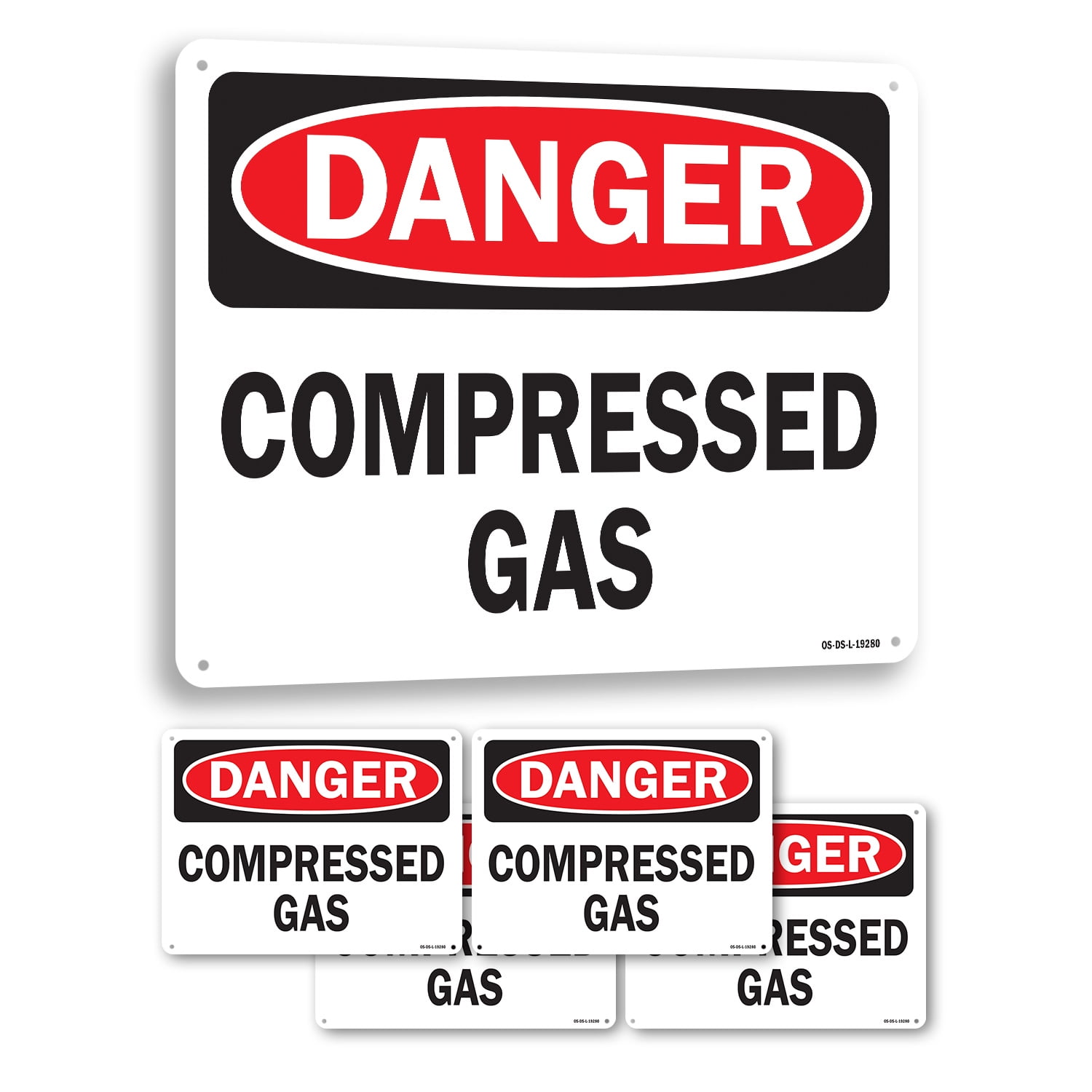 Compressed Gas OSHA Danger Rigid Plastic Sign 24 Inch x 18 Inch - 5 ...