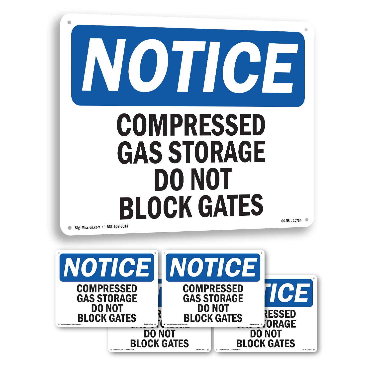 Compressed Gas Storage Do Not Block Gates OSHA Notice Rigid Plastic ...