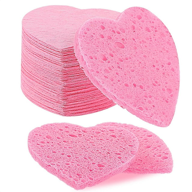 Compressed Heart-Shaped Sponges,Natural Cosmetic Spa Sponges,Compressed ...