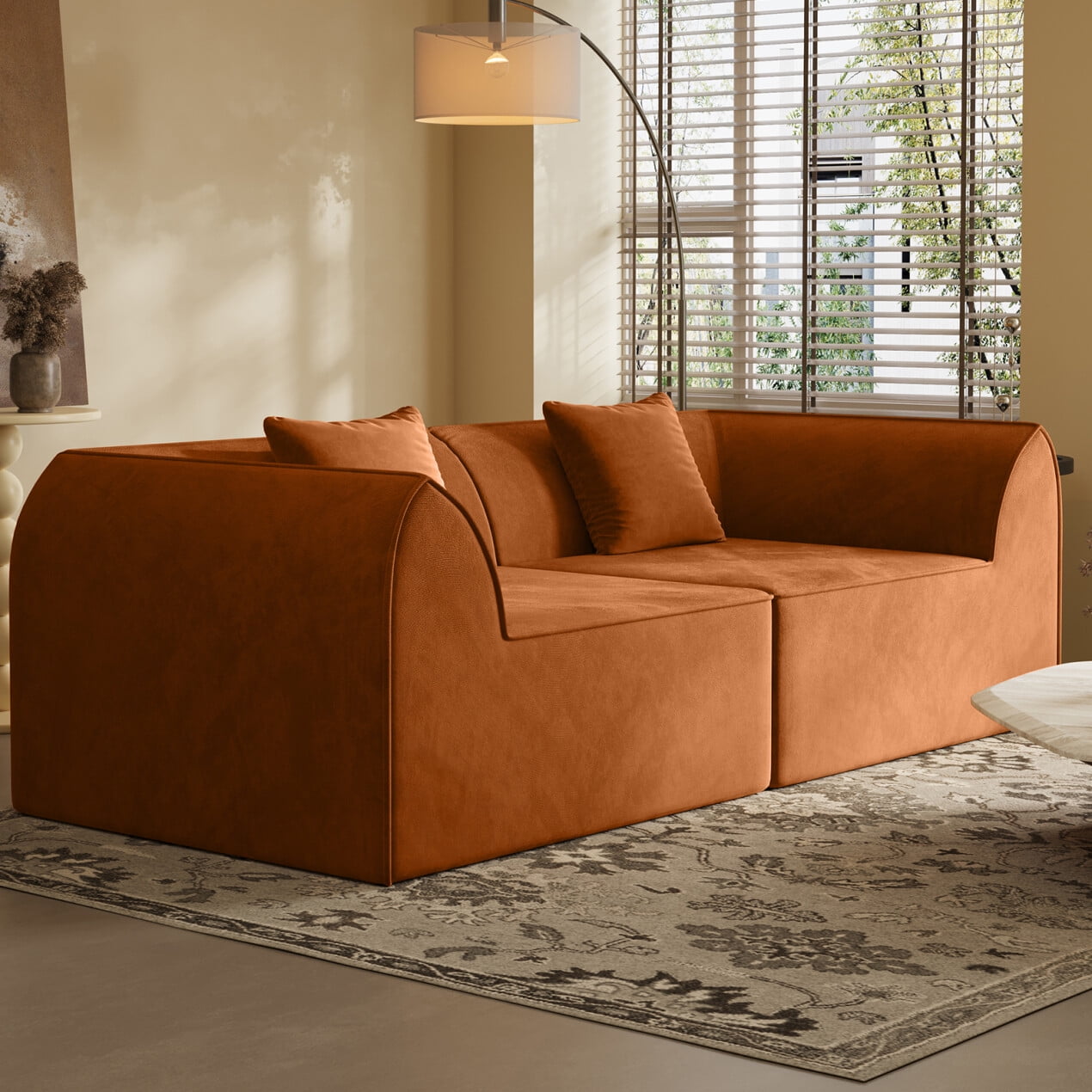 Compressed Memory Foam Sofa With Rectangular Pillow 2-Seater Lounger ...