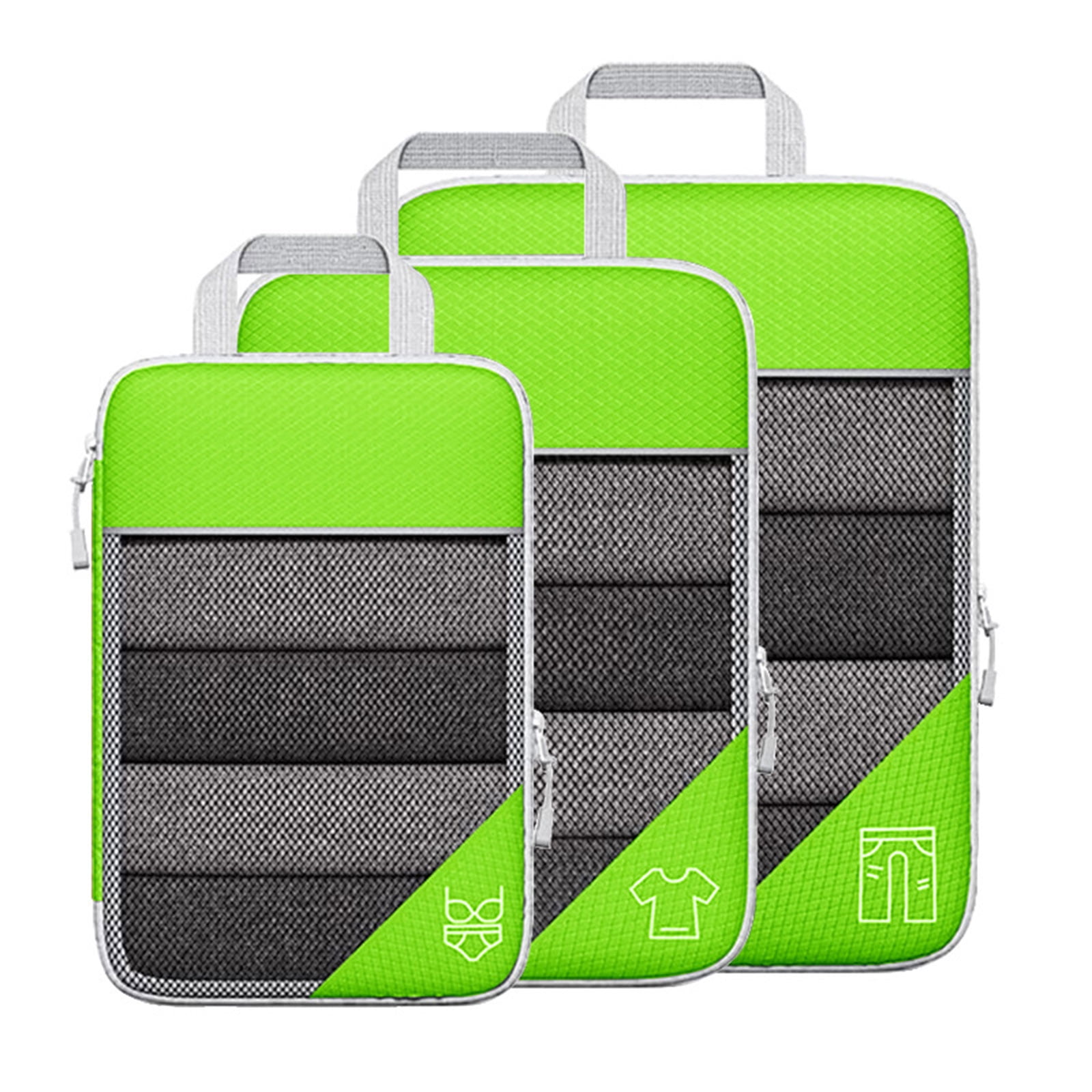 Compressed Packing Cubes Travel Storage Bag Set Mesh Visual Luggage ...