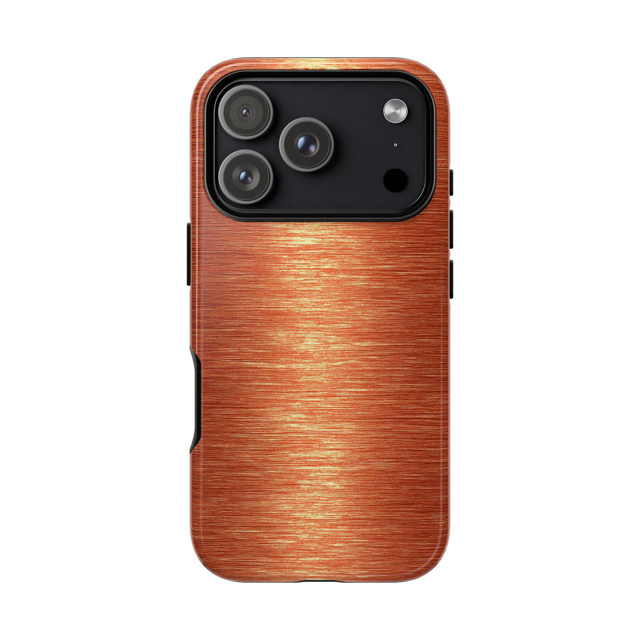 Compressed Penny Copper Metallic Texture Art Phone Case with iPhone 17 ...