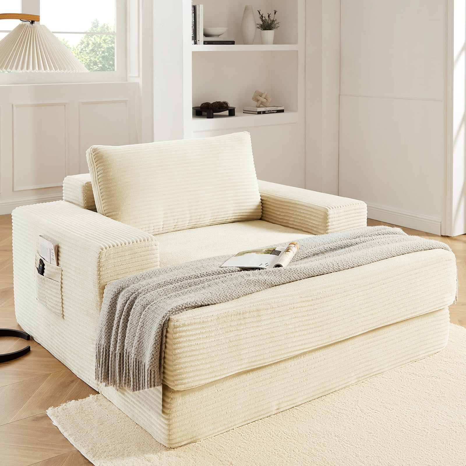 Compressed Sofa Bed – 3-in-1 Convertible Sleeper Chair with Adjustable ...