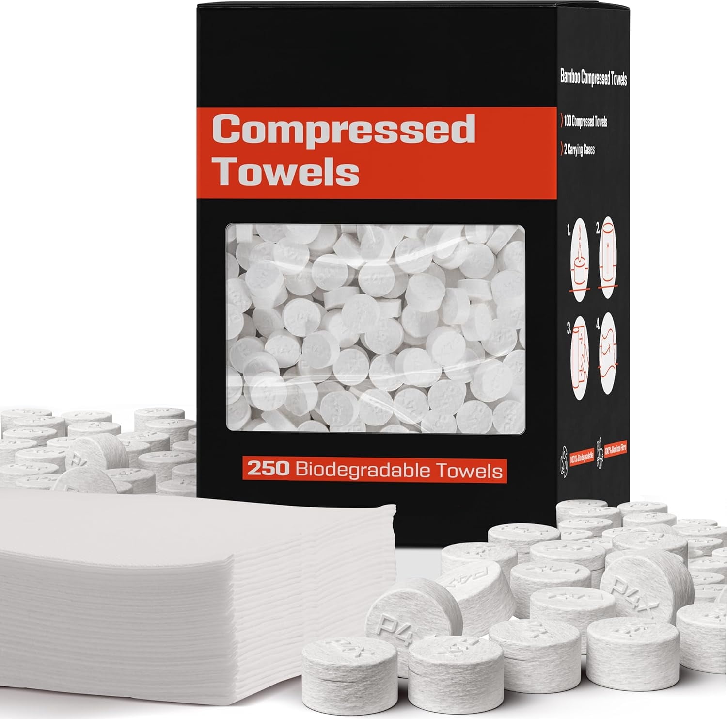 Compressed Towel Tablets - 100% Bamboo Camping Toilet Paper Tablets ...