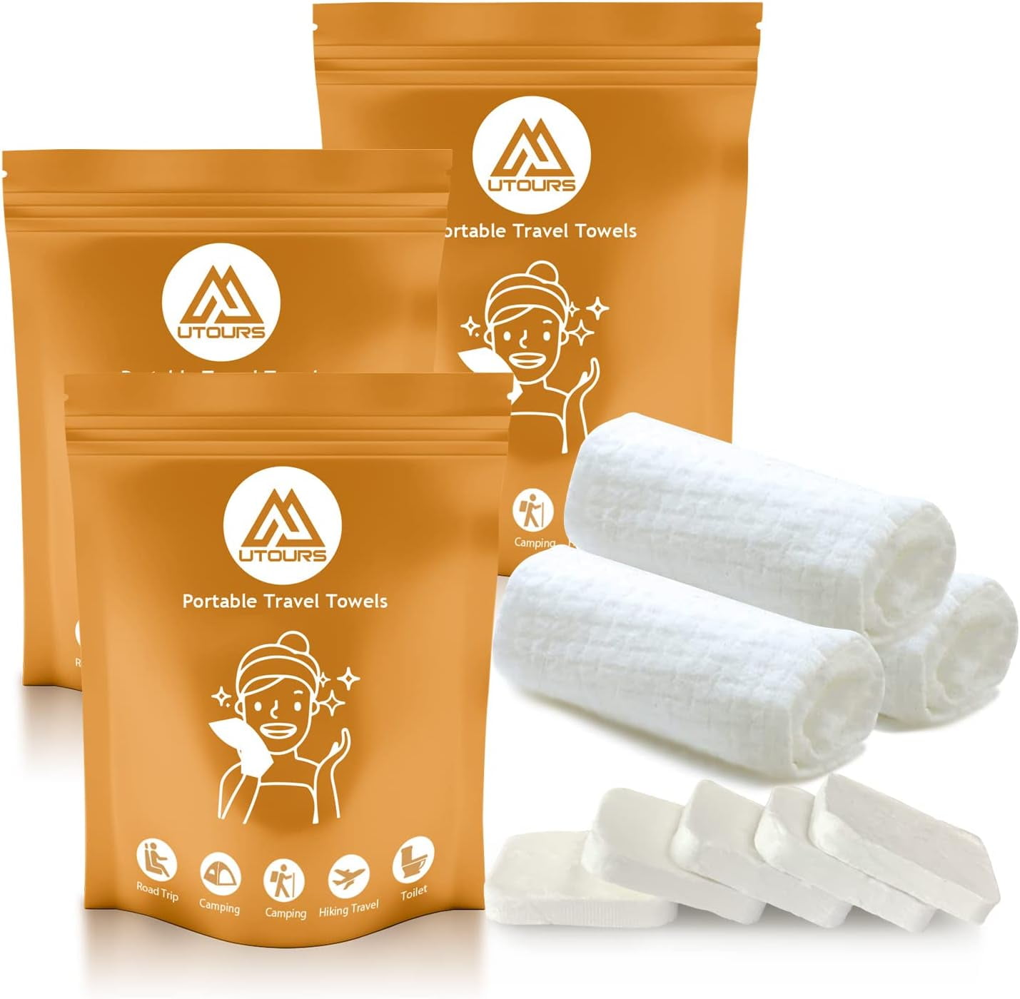 Compressed Towels, Reusable Toilet Paper Tablets Coin Tissues Camping ...