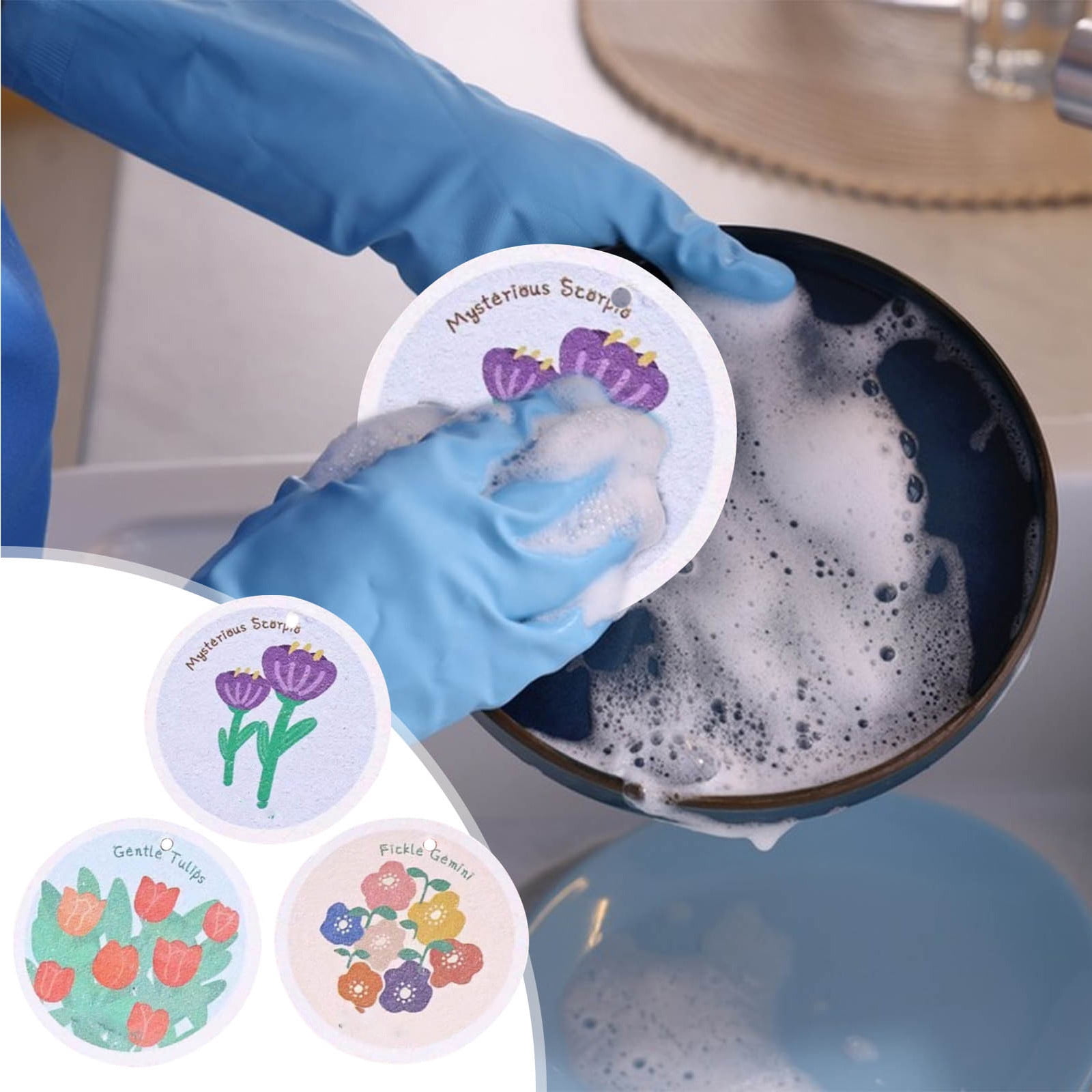 Compressed Wood Pulp Magic Absorbent Sponge | Scratch-Free Dishwashing ...