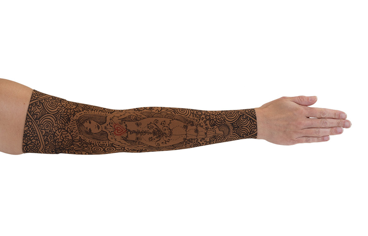 Compression Arm Sleeve for Women - Beauty-Full Mocha - 20-30mmHg - Long ...
