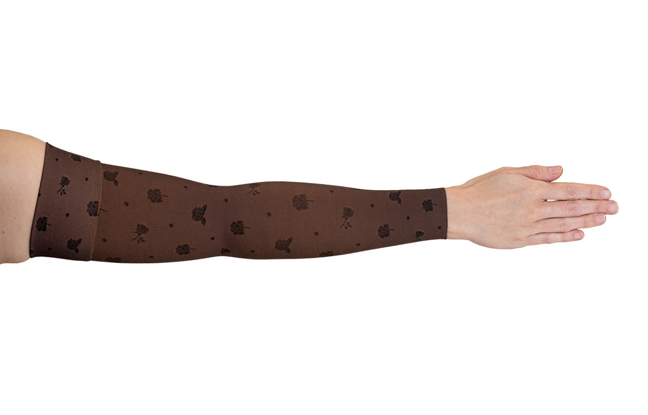 Compression Arm Sleeve for Women - Rose Noir Mocha - 20-30mmHg - Long ...