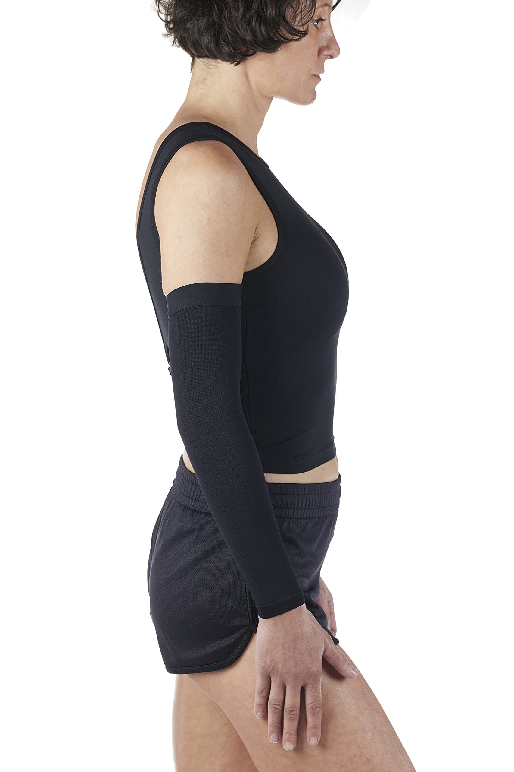 Compression Arm Sleeve for Men and Women Circulation 20-30 mmHg - Black ...