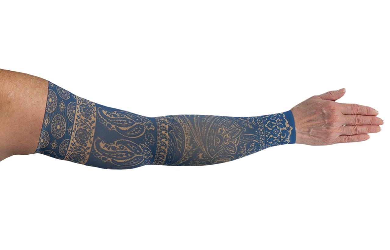 Compression Arm Sleeve for Women - Blue Bandit - 20-30mmHg - Long ...