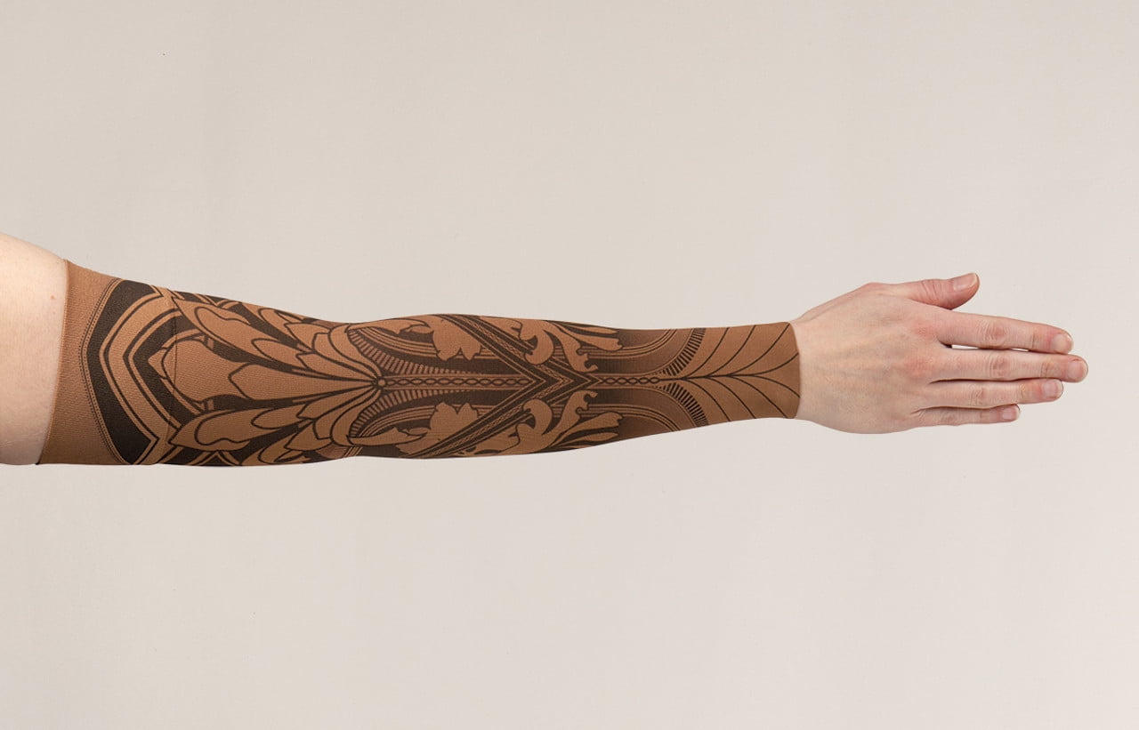 Compression Arm Sleeve for Women - Gatsby Mocha - 30-40mmHg - Long ...