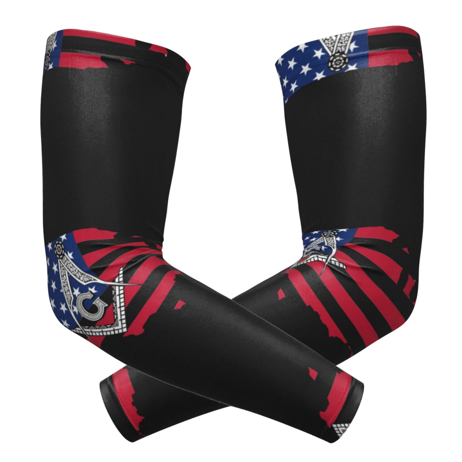 Compression Arm Sleeves Cooling For Men Women Freemason Flag Sun ...