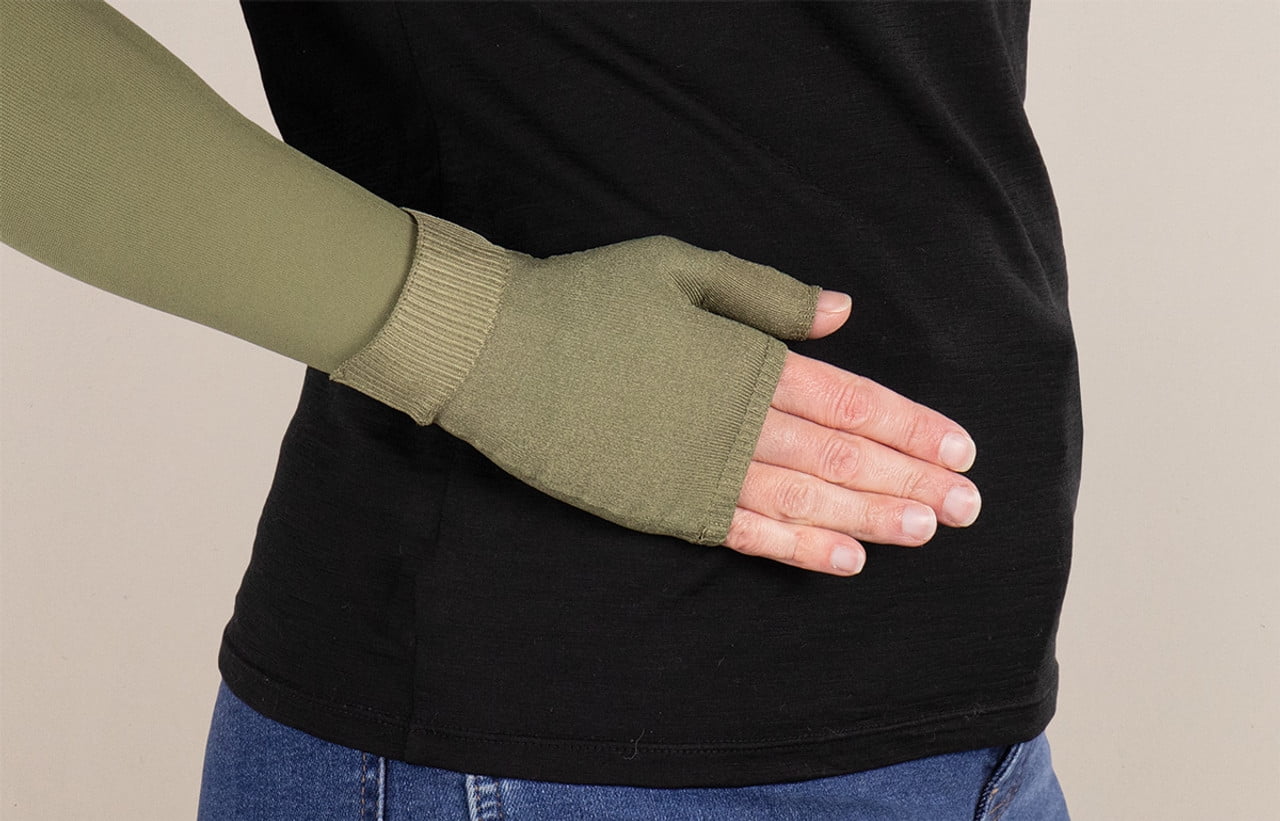 Compression Gauntlet for Women - Olive - 30-40mmHg Large for Lymphedema ...