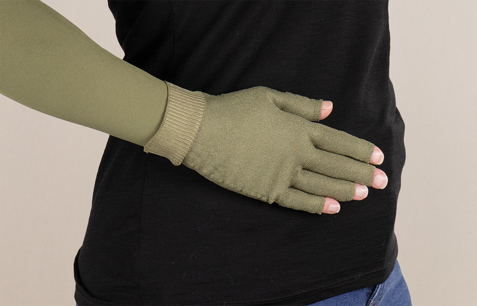 Compression Glove for Women - Olive - 20-30mmHg Small for Lymphedema ...