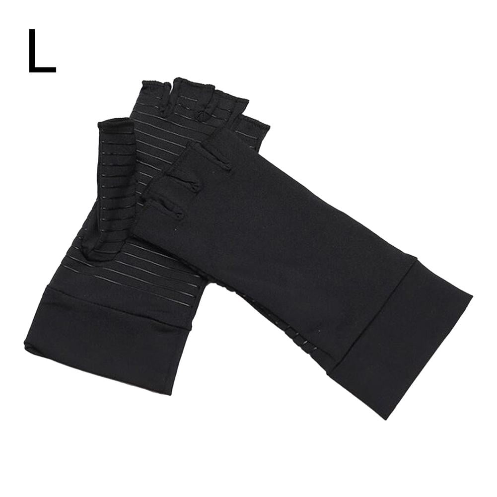 Compression Gloves Anti Arthritis Support Fingerless Rheumatoid Relief ...