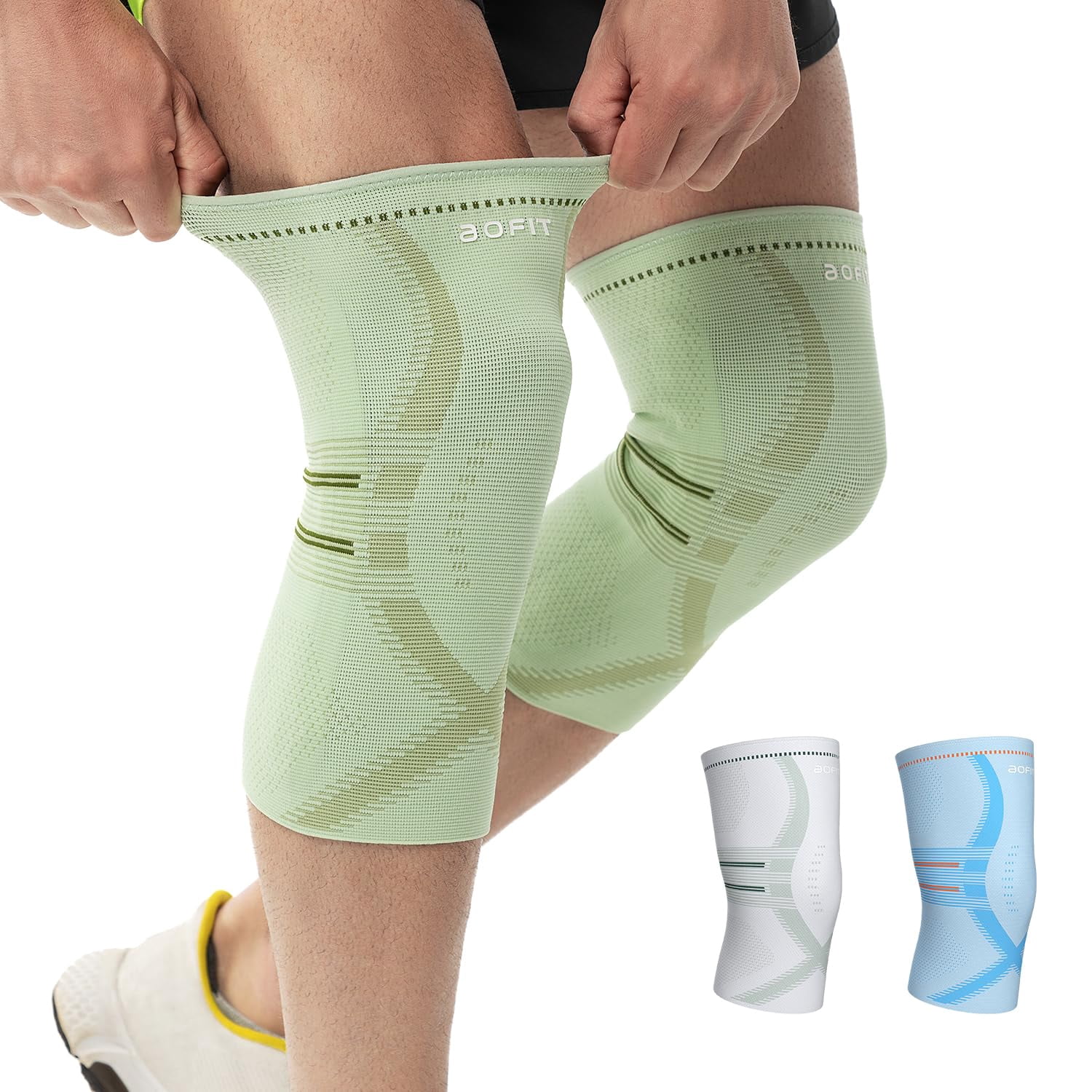 Compression Knee Brace for Women & Men, 2 Pack AOCELL Knee Sleeve ...