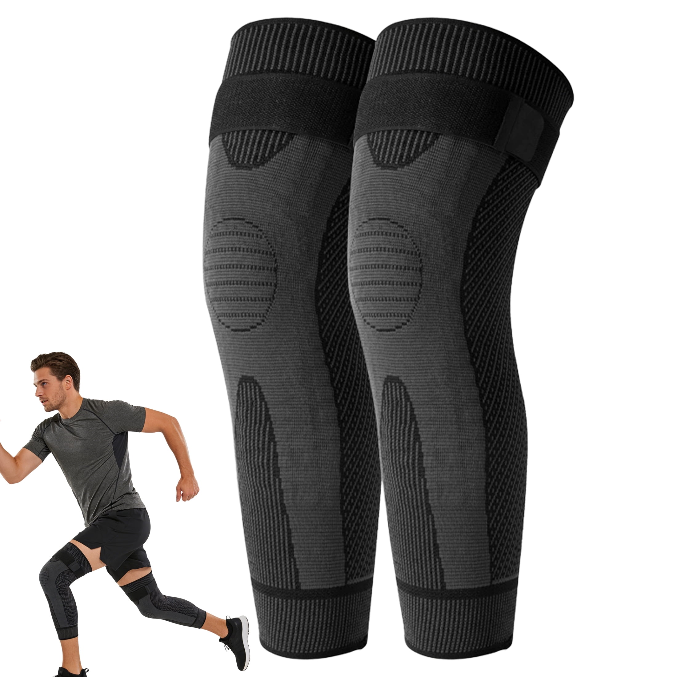 Compression Knee Sleeve with Adjtable Straps 3D Knit Breathable Knee ...
