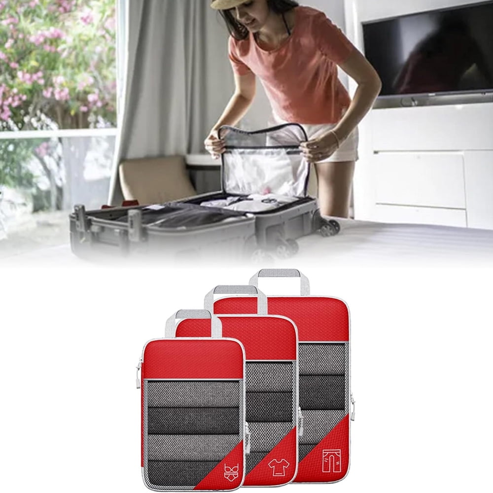 Compression Packing Cube, Luggage Bag Mesh Design Waterproof Visible ...