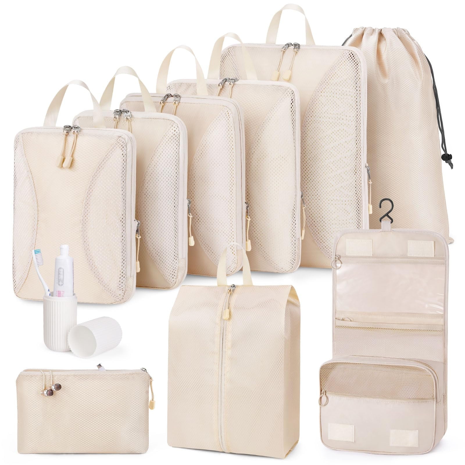 Compression Packing Cubes 10 Set, Suitcase Organizers, Luggage ...