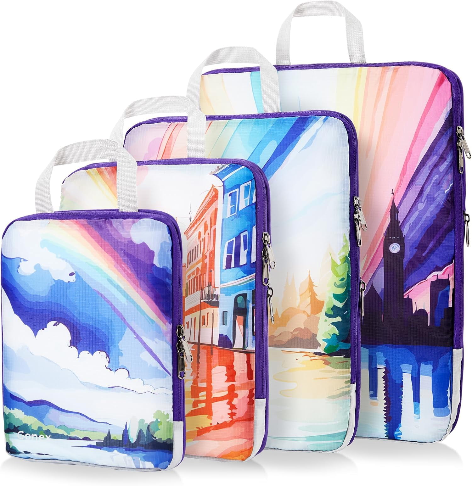 Compression Packing Cubes, 4 count Expandable Storage Travel Luggage ...