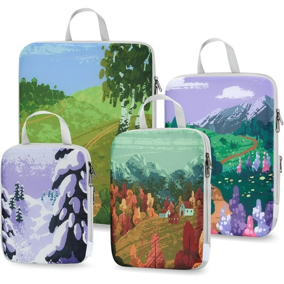 Compression Packing Cubes, 4 count Expandable Storage Travel Luggage ...