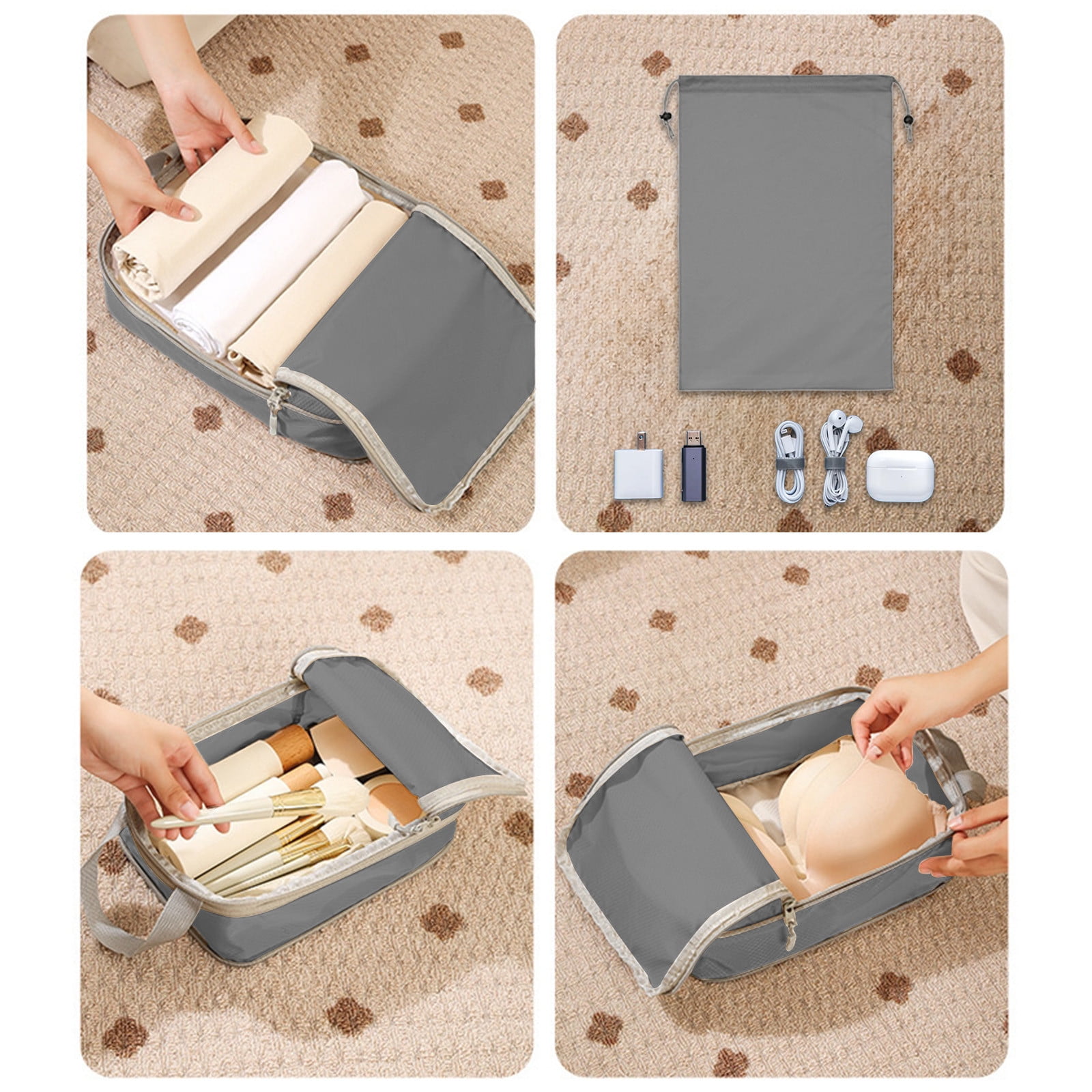 Compression Packing Cubes Set, Ultralight Expandable Travel Organizers ...