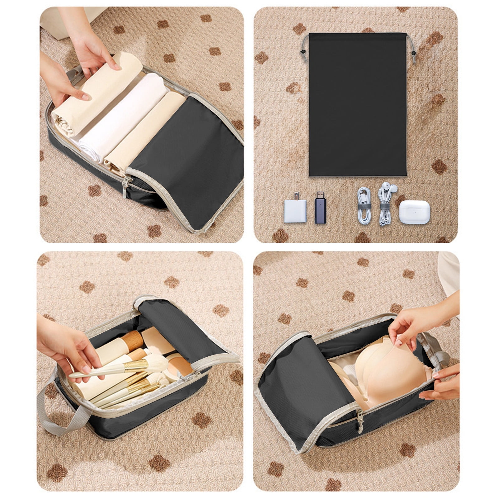 Compression Packing Cubes Set, Ultralight Expandable Travel Organizers ...