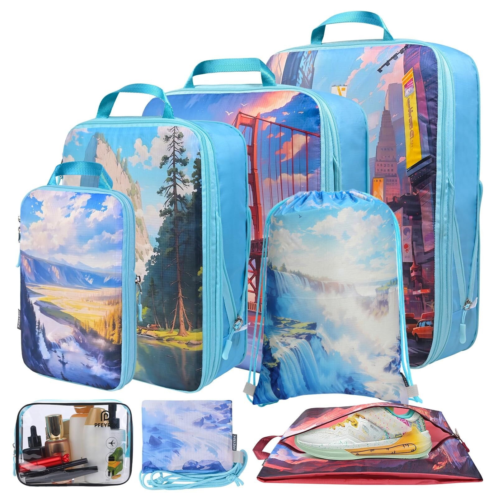 Compression Packing Cubes for Suitcase,Expandable Packing Cubes ...