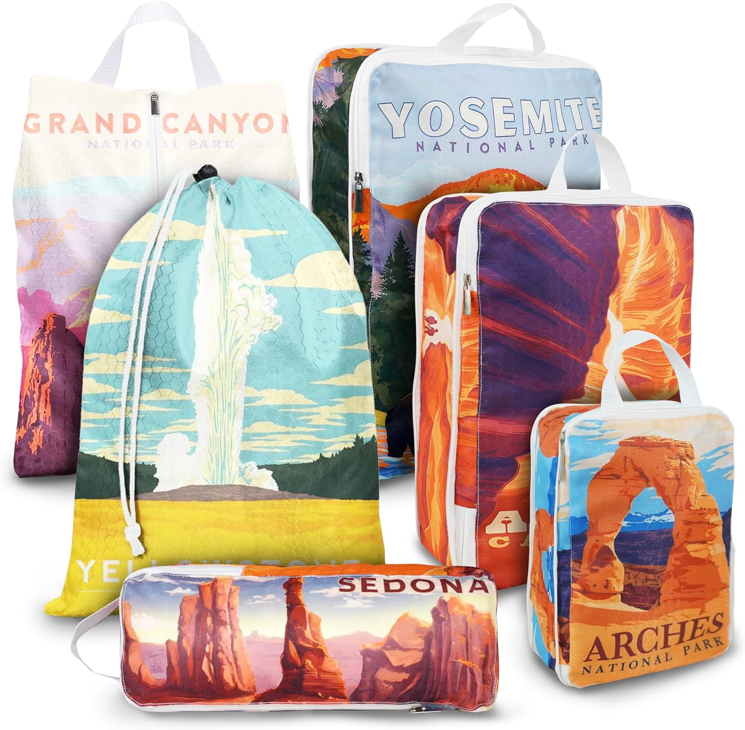 Compression Packing Cubes for Suitcases, 6 Set Travel Luggage Organizer ...