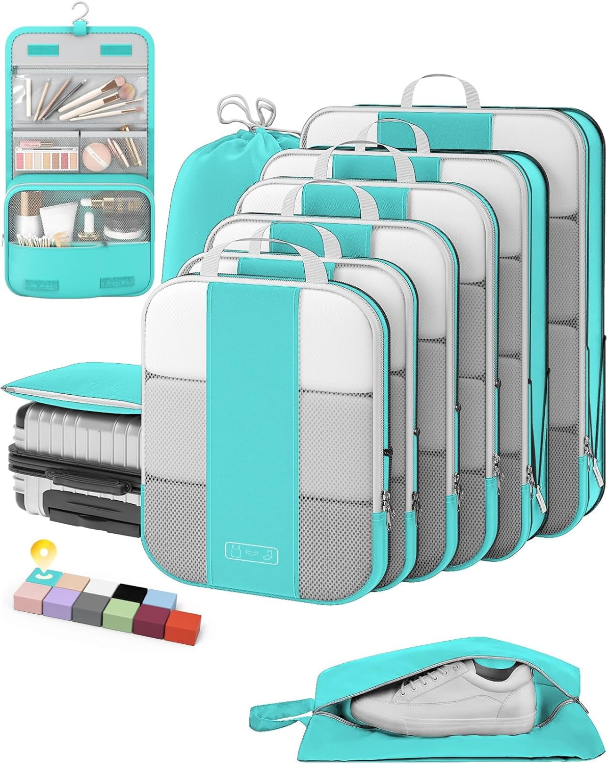 Compression Packing Cubes for Travel Essentials,Compressible Expandable ...